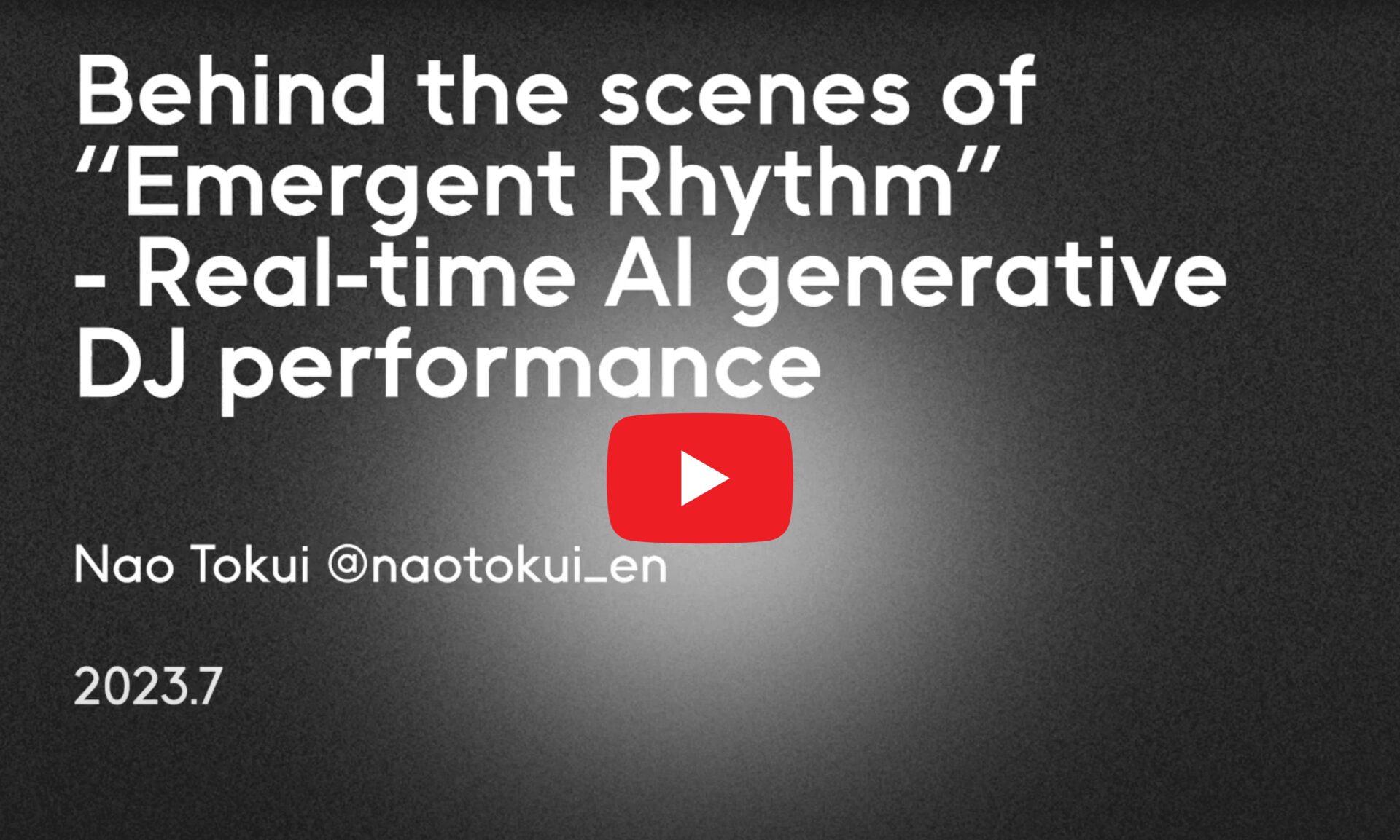 Talk at Harmonai Hangout: Behind the scenes of “Emergent Rhythm” — Real-time AI generative DJ ...